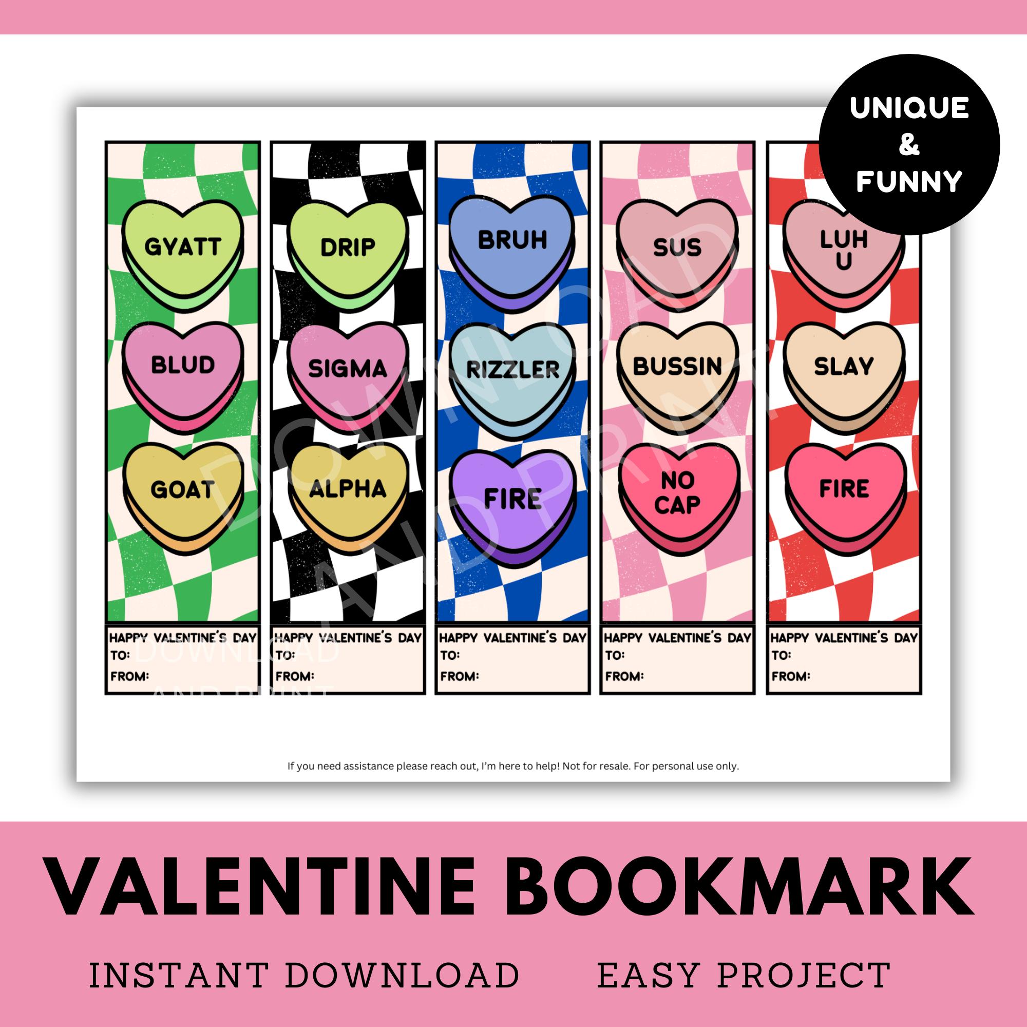 Teen Slang Candy Hearts, Funny Kids Valentine Printable, Class ...