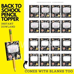 Back to School Pencil Topper, Instant Download, Back to School Digital ...