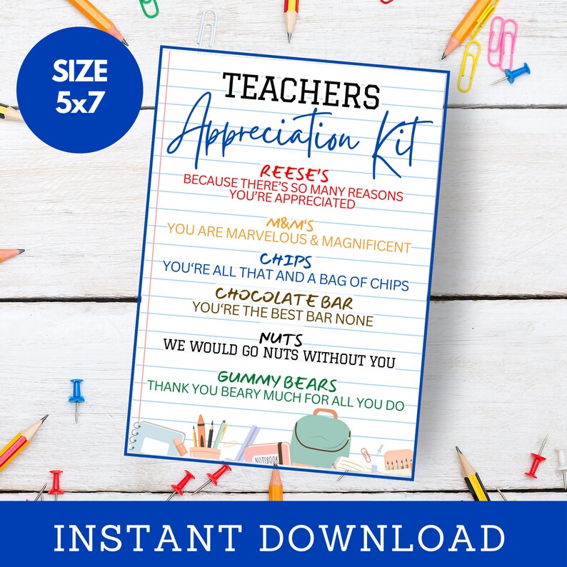 Teacher Survival Kit Gift Tag, Appreciation Week, Back to School ...