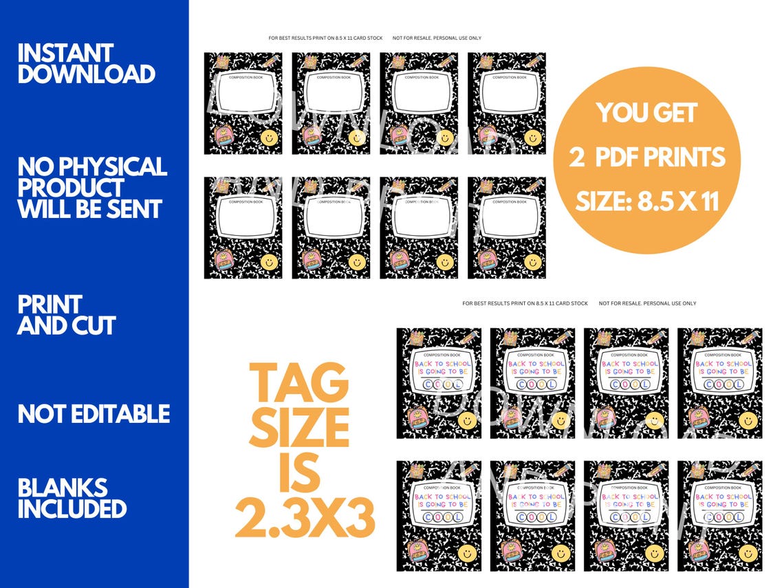 Back to School Pencil Topper, Instant Download, Back to School Digital ...