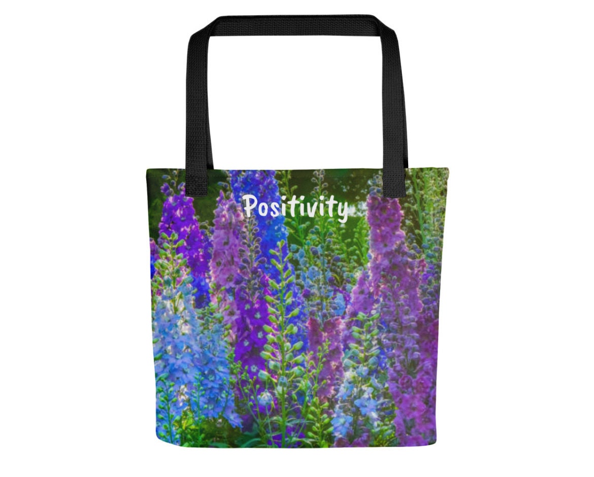 July Birth Month Flower Tote Larkspur Symbolize Positivity Custom ...