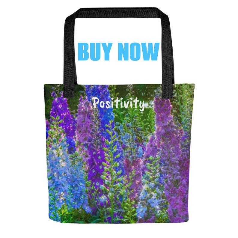 July Birth Month Flower Tote Larkspur Symbolize Positivity Custom ...