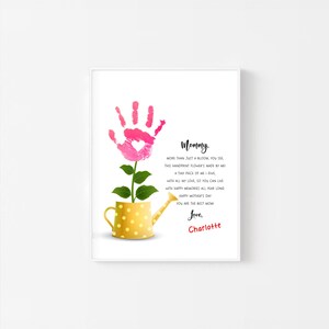 Mothers Day Handprint Craft Printable, Mothers Day Poem, Flower ...