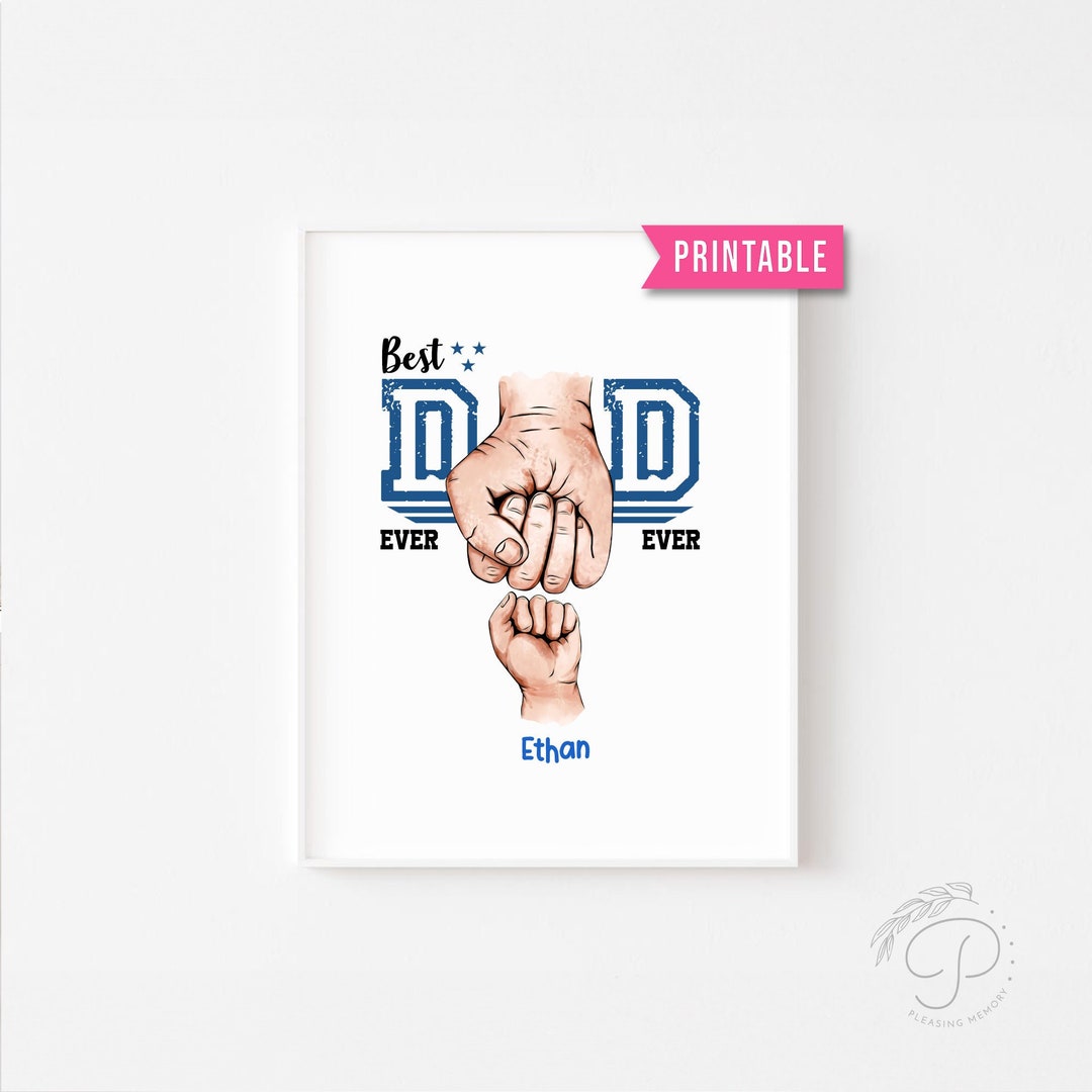Fathers Day Printable, Best Dad Ever Printable, Fist Bump Printable ...