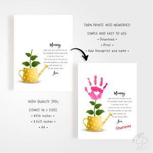 Mothers Day Handprint Craft Printable, Mothers Day Poem, Flower ...