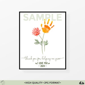 Handprint Flowers Printable Grandma Garden Printable Mothers Day Gift ...