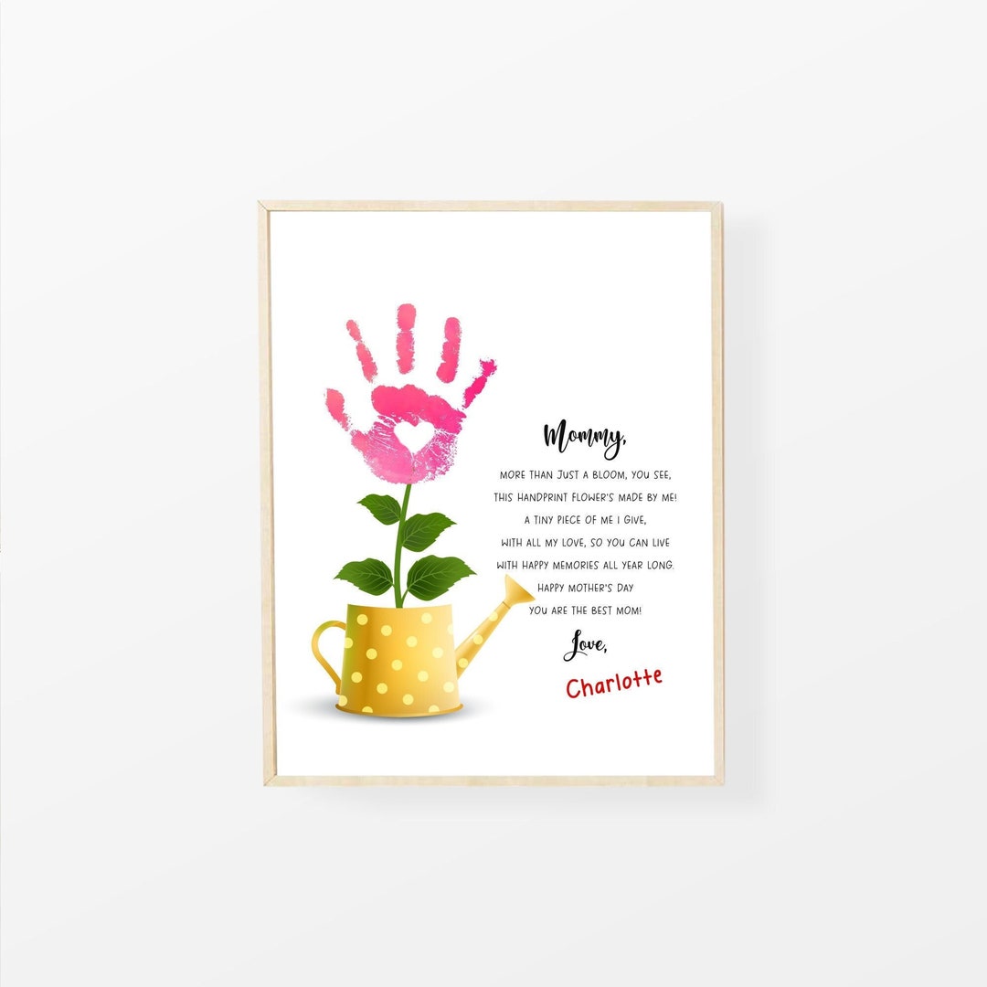 Mothers Day Handprint Craft Printable, Mothers Day Poem, Flower ...