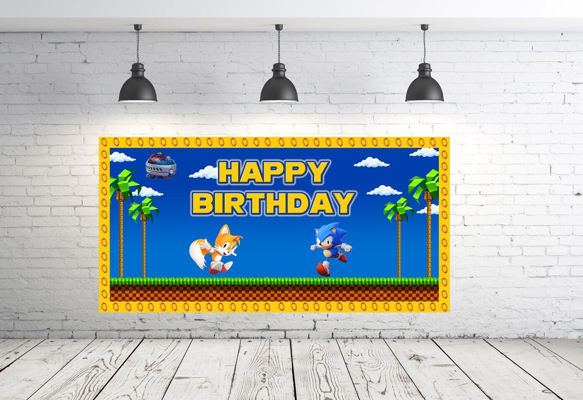 Sonic Birthday Banner ~ Digital File ~ Etsy