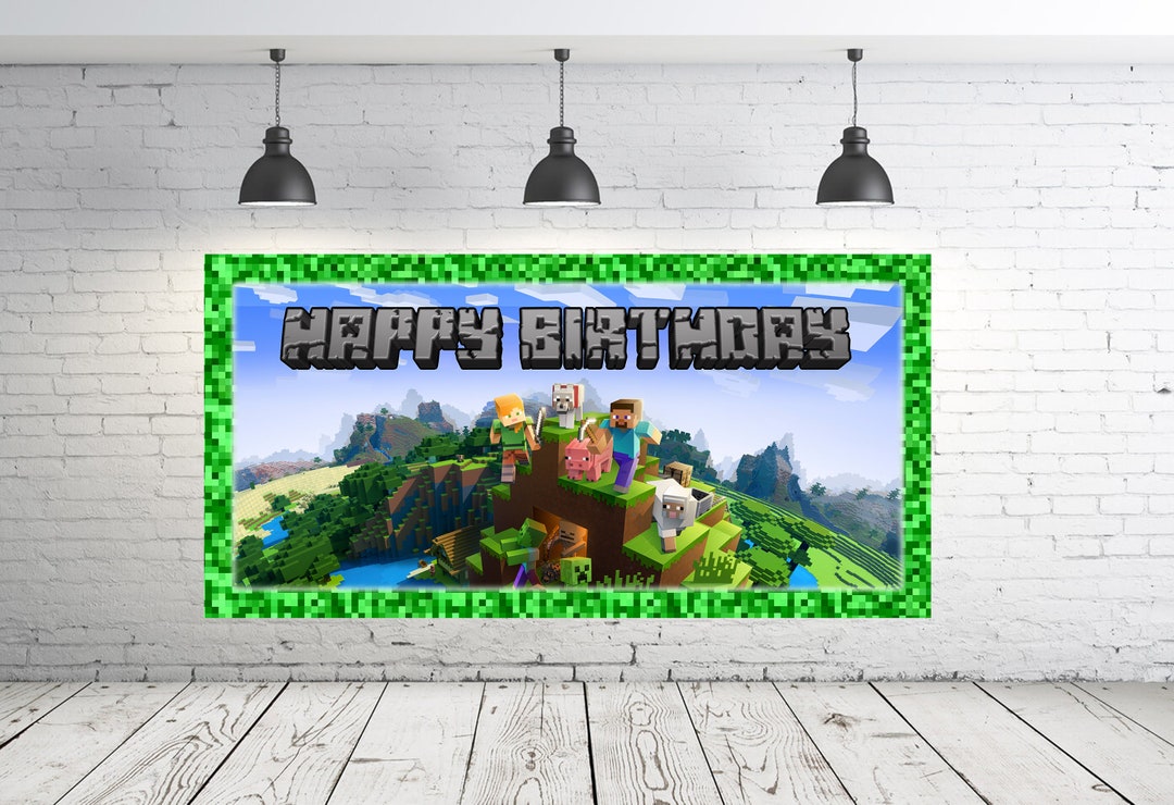 Minecraft Birthday Banner ~ DIGITAL FILE ~ - Etsy