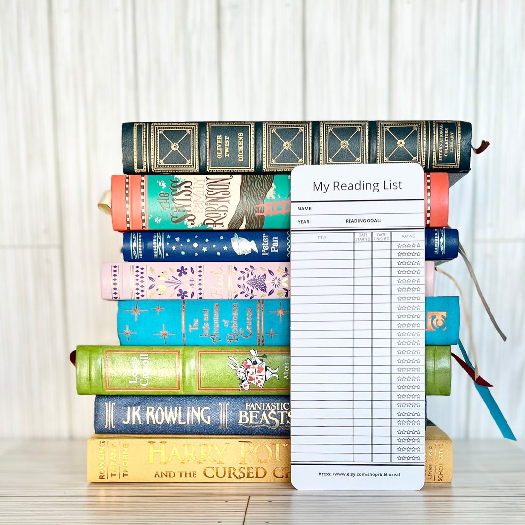Reading List Bookmark Reading Goal Bookmark Customized Bookmark Fill in ...