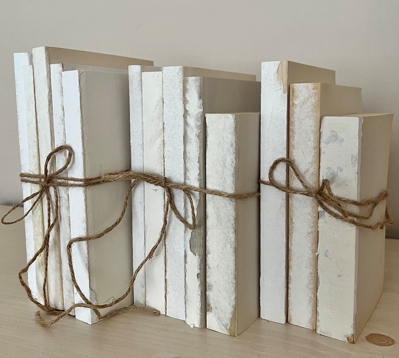 Shabby Chic Book Bundle Rustic Bookshelf Decor Book Stack Farmhouse ...