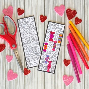 Coloring Bookmarks Valentines Day Activity for Kids Printable Book ...