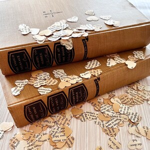 Book Confetti Heart Confetti Decor Rustic Wedding Decor Book Club ...