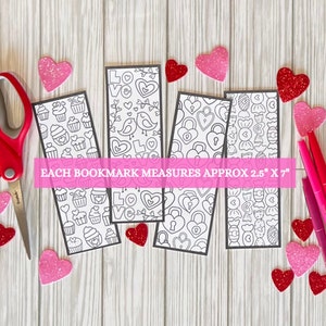 Coloring Bookmarks Valentines Day Activity for Kids Printable Book ...