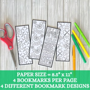 St Patrick's Day Printable Bookmark Adult Coloring Bookmarks Digital ...
