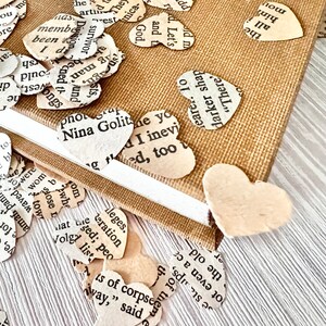 Book Confetti Heart Confetti Decor Rustic Wedding Decor Book Club ...