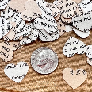 Book Confetti Heart Confetti Decor Rustic Wedding Decor Book Club ...