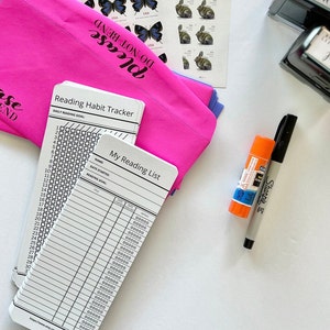 2026 Reading List Bookmark Reading Habit Tracker Bookmark Library Card ...
