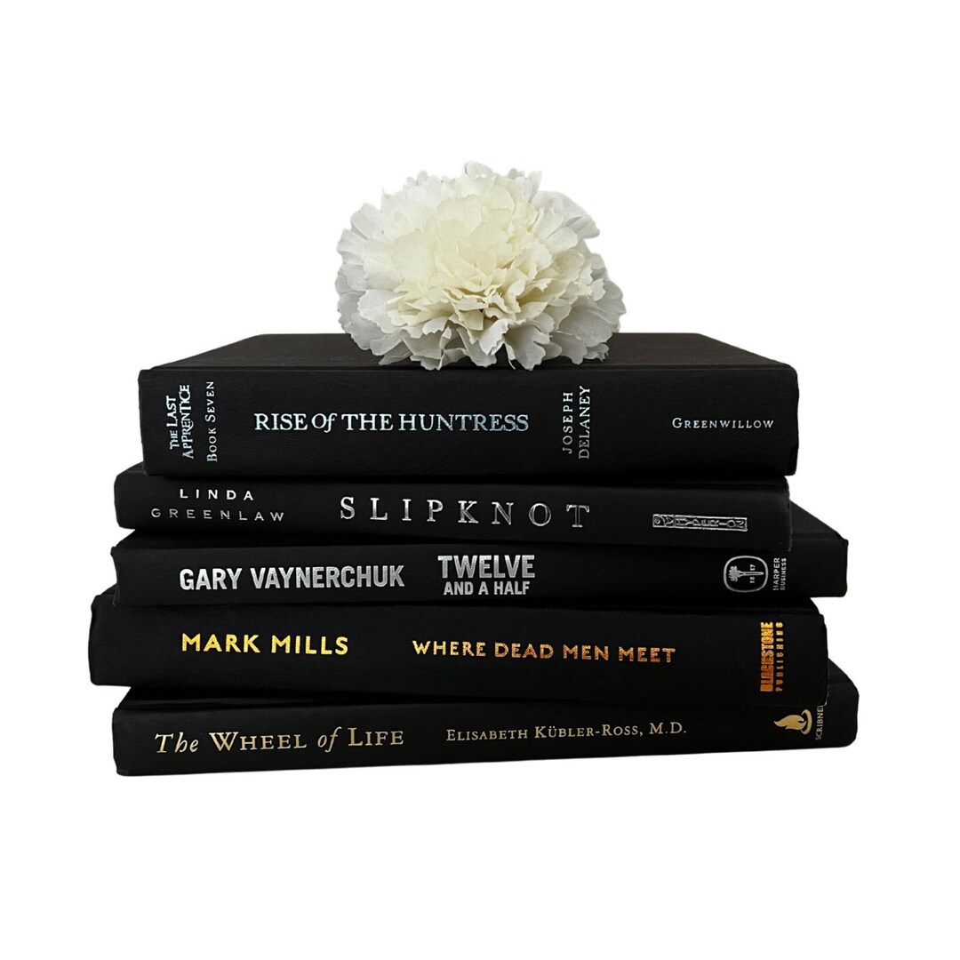 Black Decorative Book Bundle Instant Library Stack of Books by - Etsy