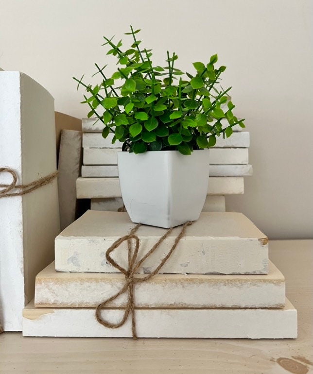 Shabby Chic Book Bundle Rustic Bookshelf Decor Book Stack Farmhouse ...