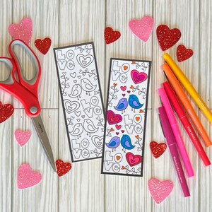 Coloring Bookmarks Valentines Day Activity for Kids Printable Book ...