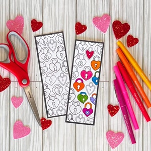 Coloring Bookmarks Valentines Day Activity for Kids Printable Book ...