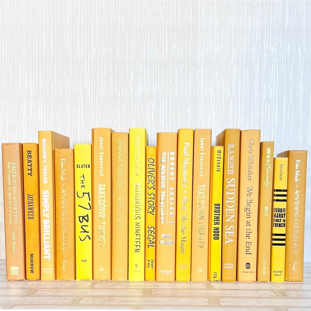 Yellow Home Decor Book Set Decor Bright Decor Accent Decor Bedroom ...