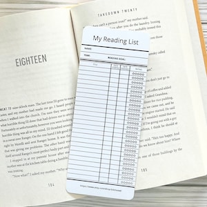 2024 Reading Bookmark Library Card Bookmark Book Tracker Bookmark ...