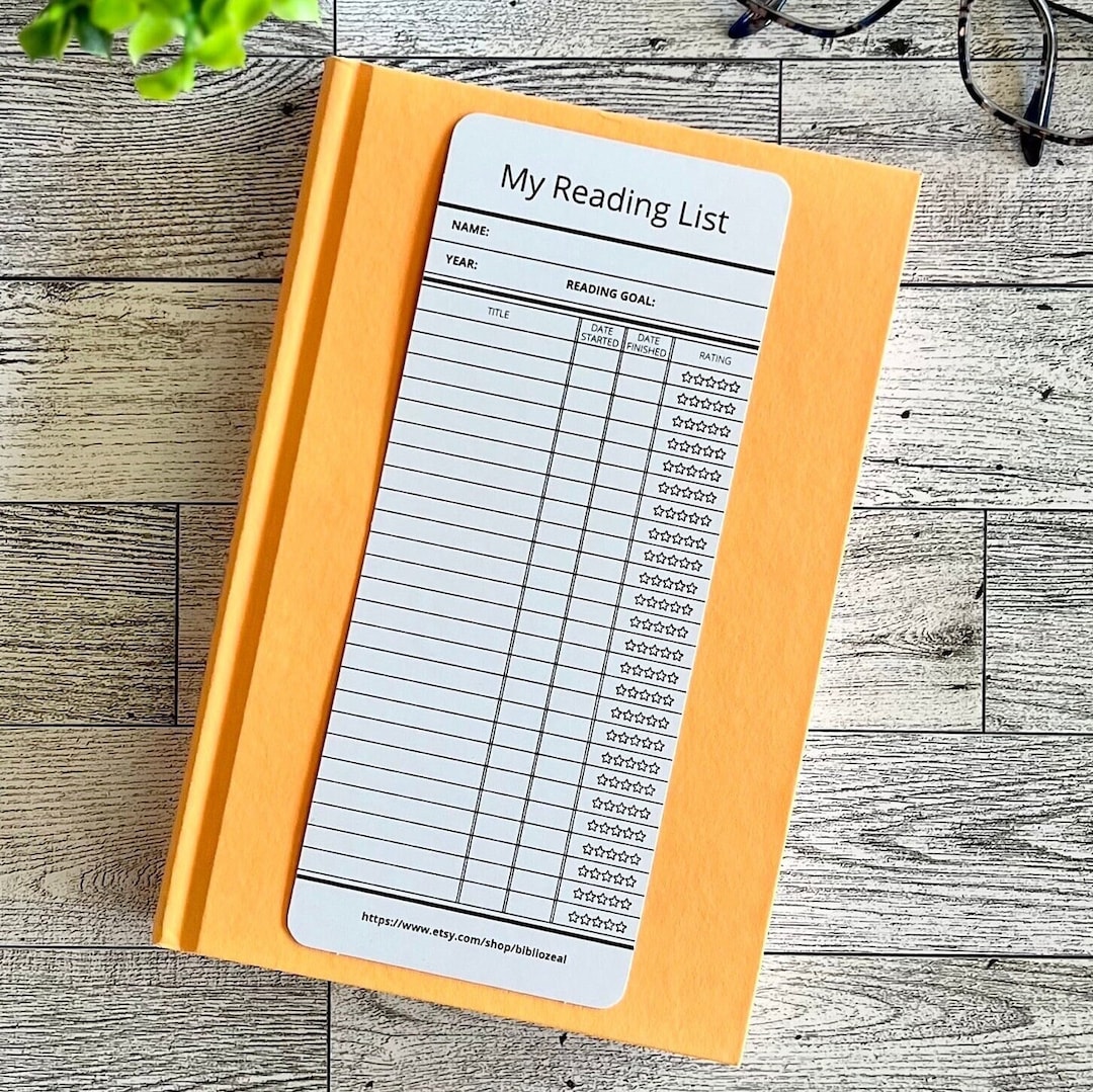 2024 Reading Bookmark Library Card Bookmark Book Tracker Bookmark ...