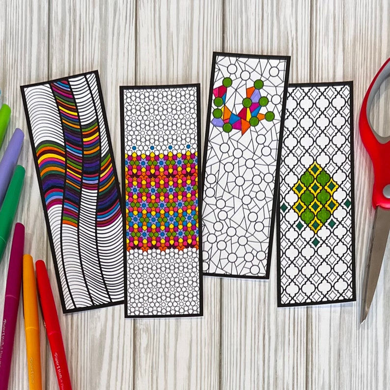 Bookmark to Color Digital Download Printable Bookmark to Color - Etsy