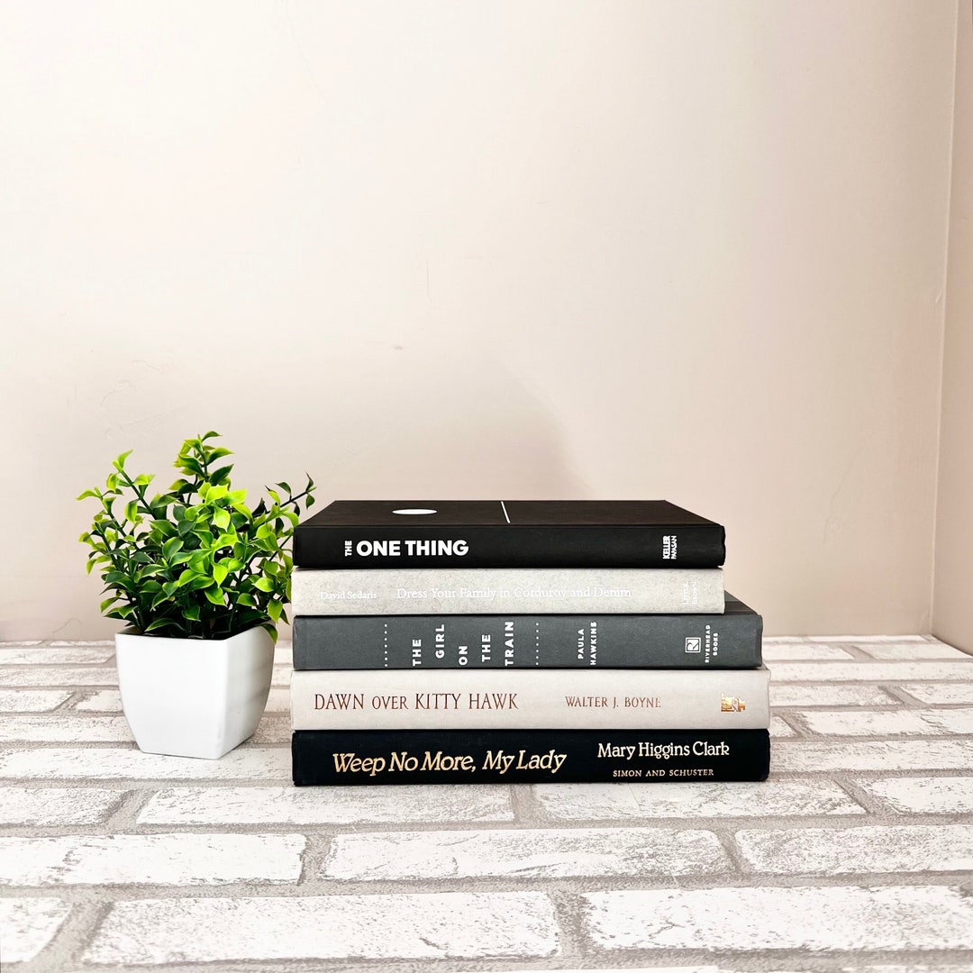 Neutral Book Decor Book Set Book Shelf Decor Apartment Decor Office ...