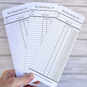 Reading List Bookmark Reading Goal Bookmark Customized Bookmark Fill in ...