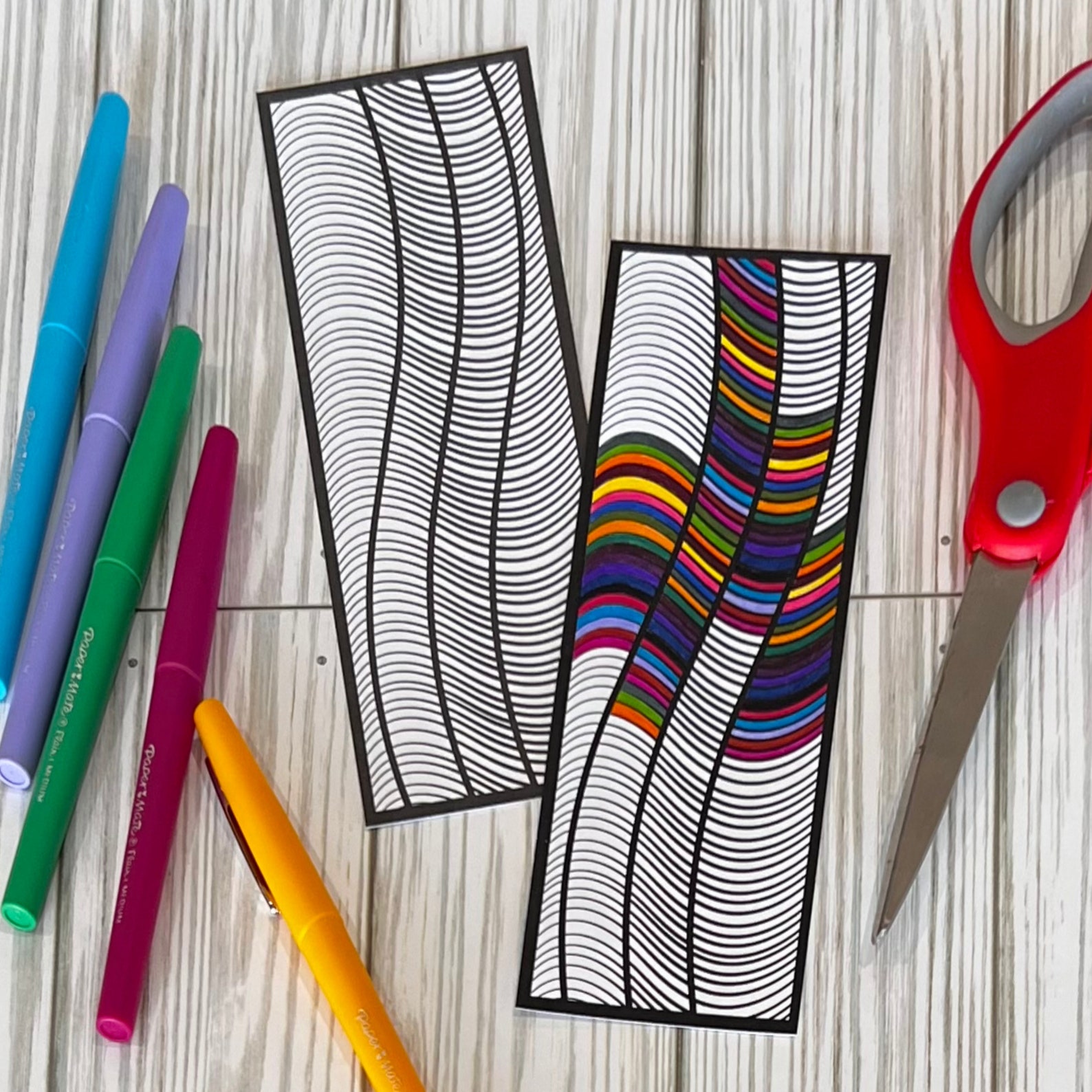 Bookmark to Color Digital Download Printable Bookmark to Color - Etsy