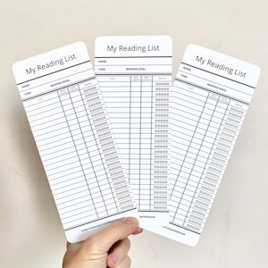 2024 Reading Bookmark Library Card Bookmark Book Tracker Bookmark ...