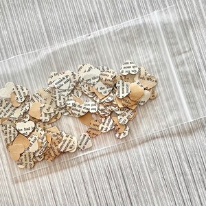 Book Confetti Heart Confetti Decor Rustic Wedding Decor Book Club ...