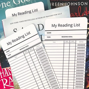 Reading List Bookmark Reading Goal Bookmark Customized Bookmark Fill in ...