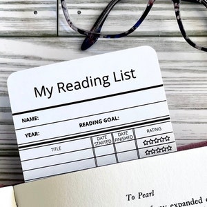 Reading List Bookmark Reading Goal Bookmark Customized Bookmark Fill in ...