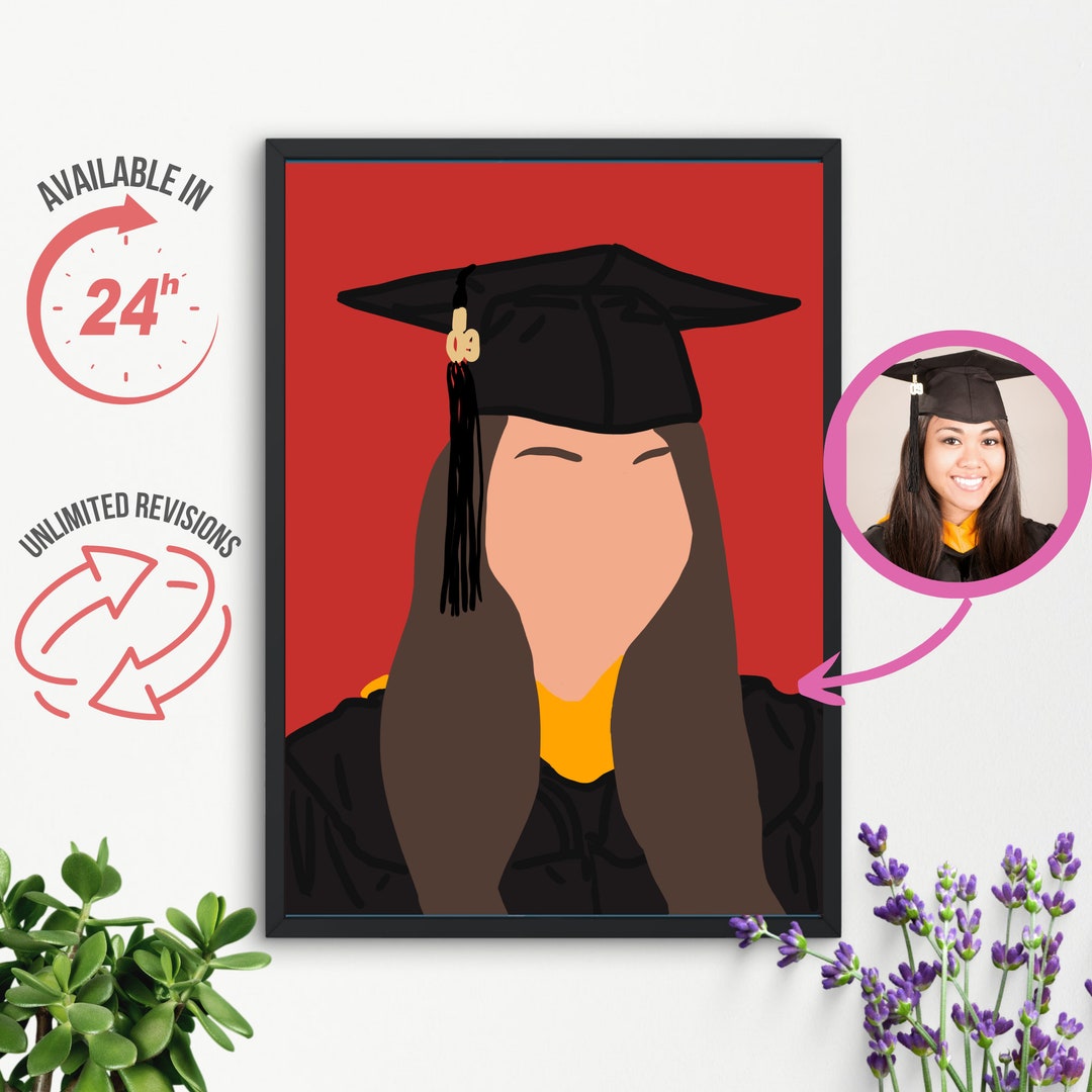 Custom Graduation Portrait: A Faceless Minimalist Digital Portrait ...
