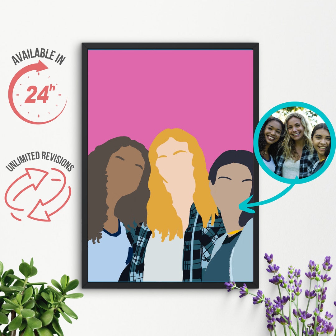 Custom Best Friend Portrait: A Faceless Minimalist Digital Portrait ...