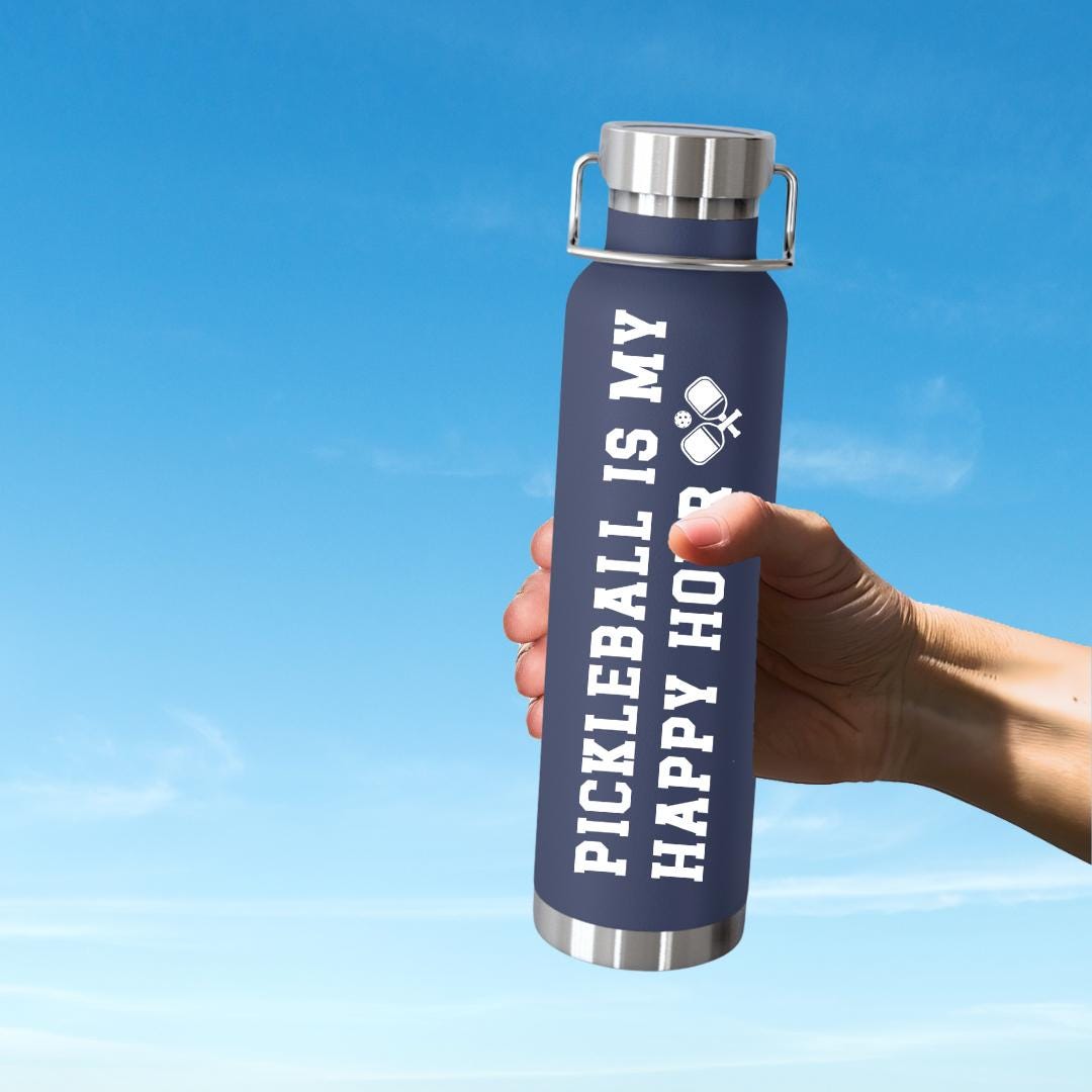 Funny Pickleball Gift: Pickleball is My Happy Hour Water Bottle ...