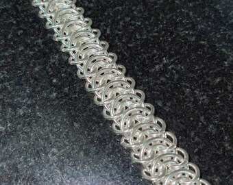 Bracelet-flat Vertebrae Chainmaille Bracelet-sterling Silver ...