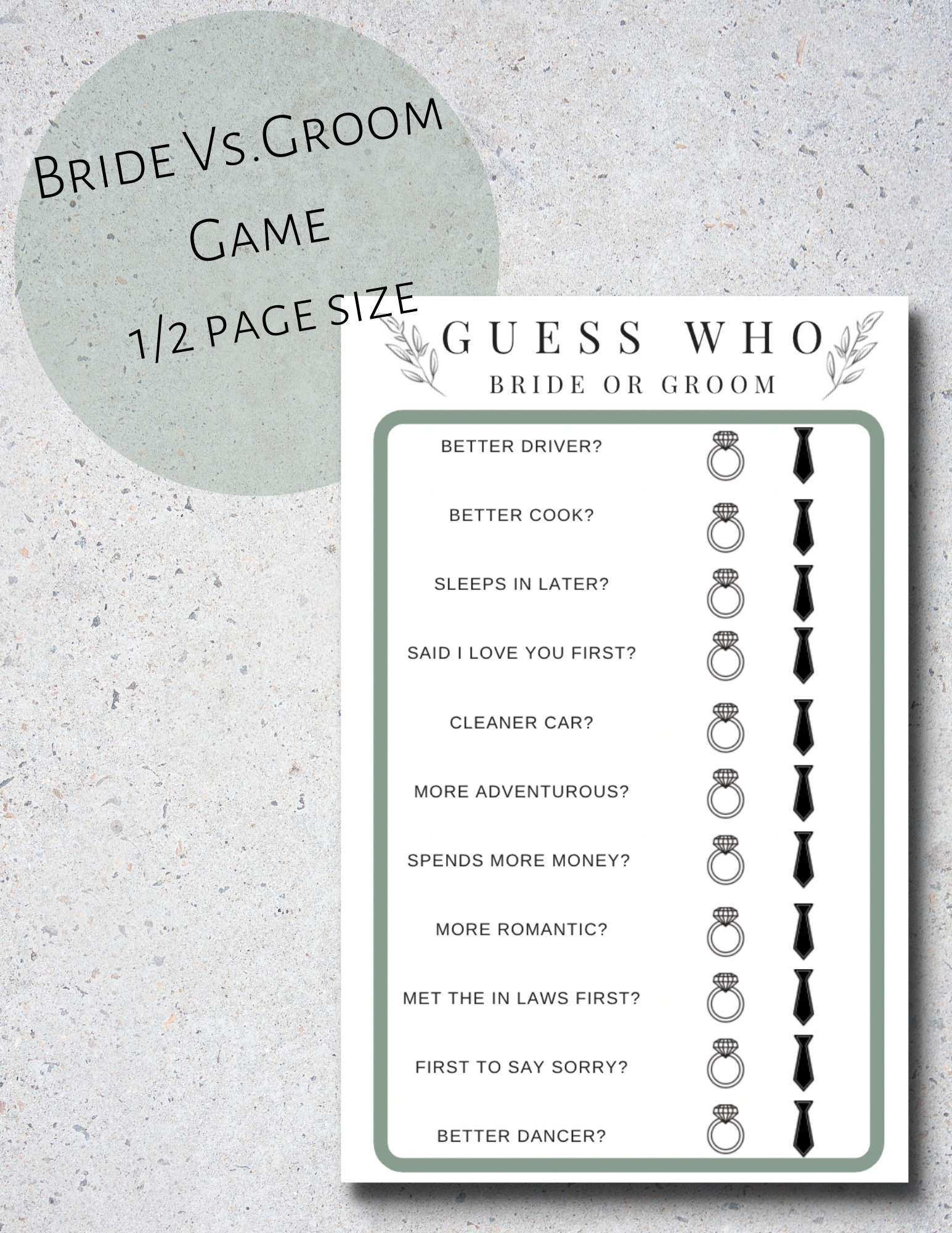 Guess Who Bride or Groom, Bridal Shower Games, Wedding Shower Games ...
