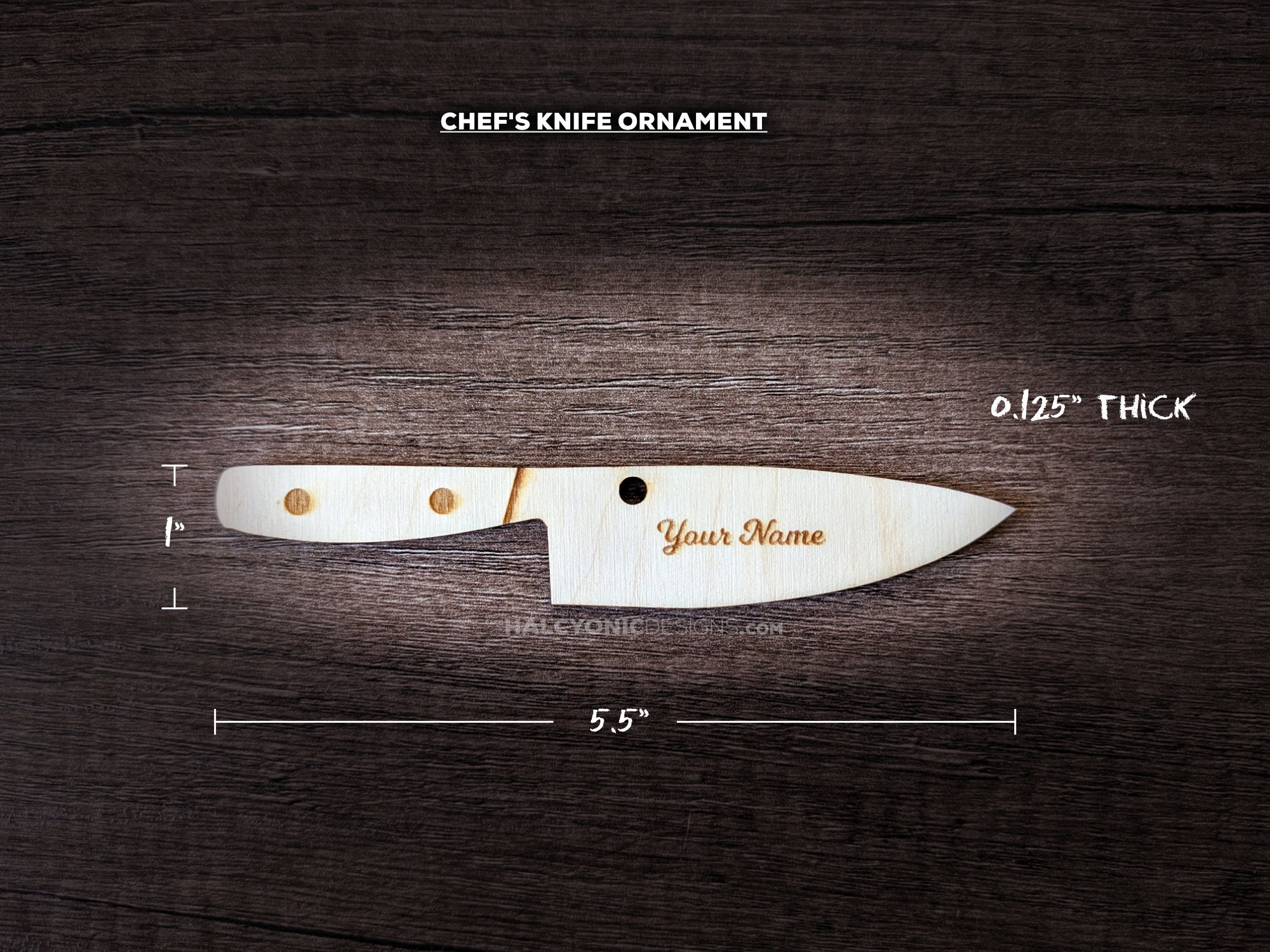 Personalized Chef's Knife Holiday Ornament Perfect for Mobile Chefs ...