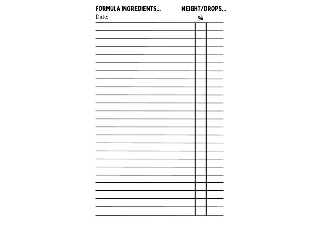 Handmade Perfumery Formula Sheet Journal for Your Perfume Creation ...