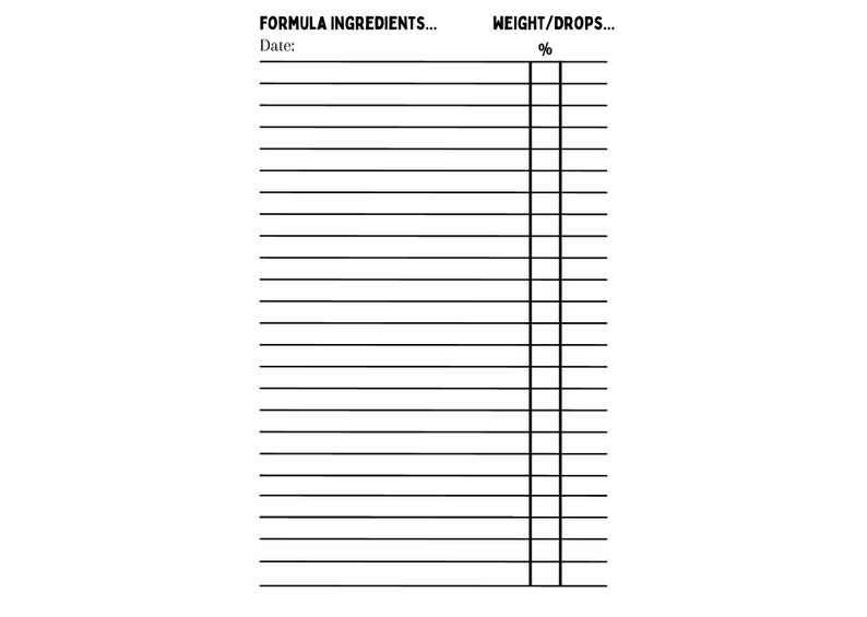 Handmade Perfumery Formula Sheet Journal for Your Perfume - Etsy