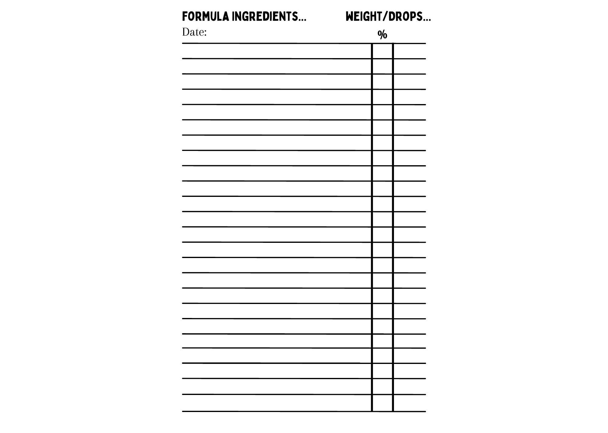 Handmade Perfumery Formula Sheet Journal For Your Perfume Creation Perfume Accord A Must Have