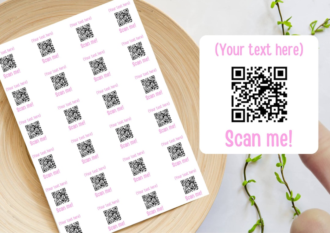 X24 Custom QR Code Stickers QR Sticker Sheet Small Business - Etsy