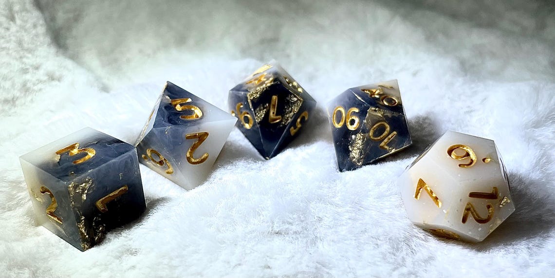 Check Mate Handmade Artisan Polyhedral Dice Set - Etsy
