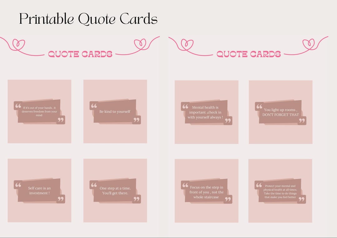 Printable Quote Cards, Digital Prints - Etsy
