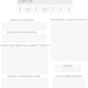 Daily Check-in Journal Page Printable, Everyday Easy-to-use Journaling ...